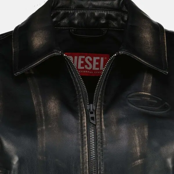 DIESEL® G-inko Distressed Effect Bomber Vest - Black