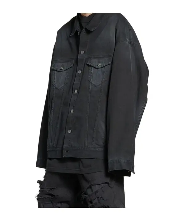 Balenciaga Oversized Denim Jacket - Black