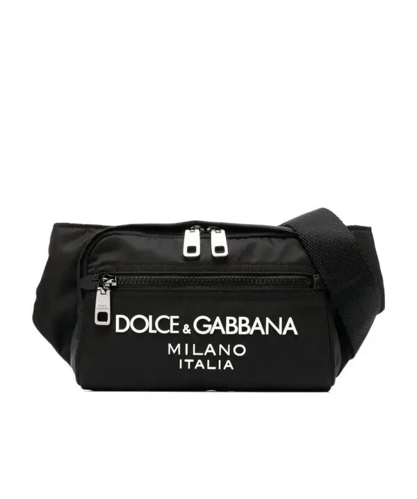 Dolce & Gabbana Dolce Gabbana Logo Embossed Zipped Belt Bag - Black