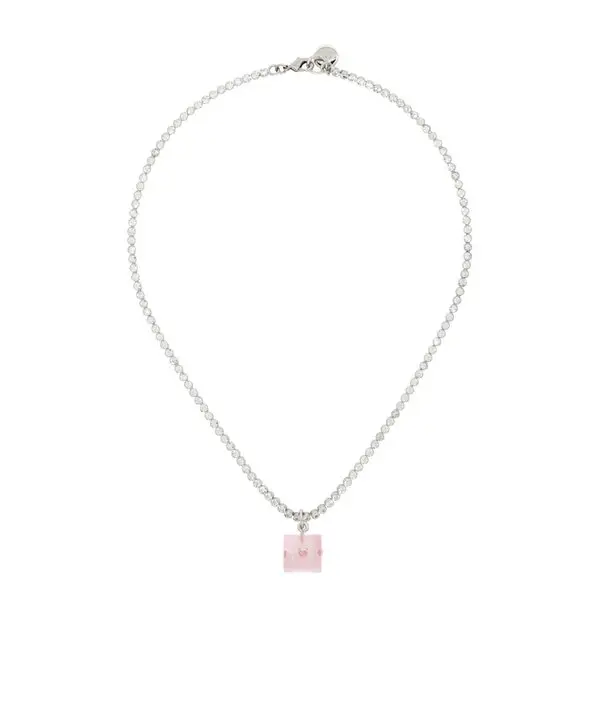 Marni Crystal Dice Pendant Necklace - White