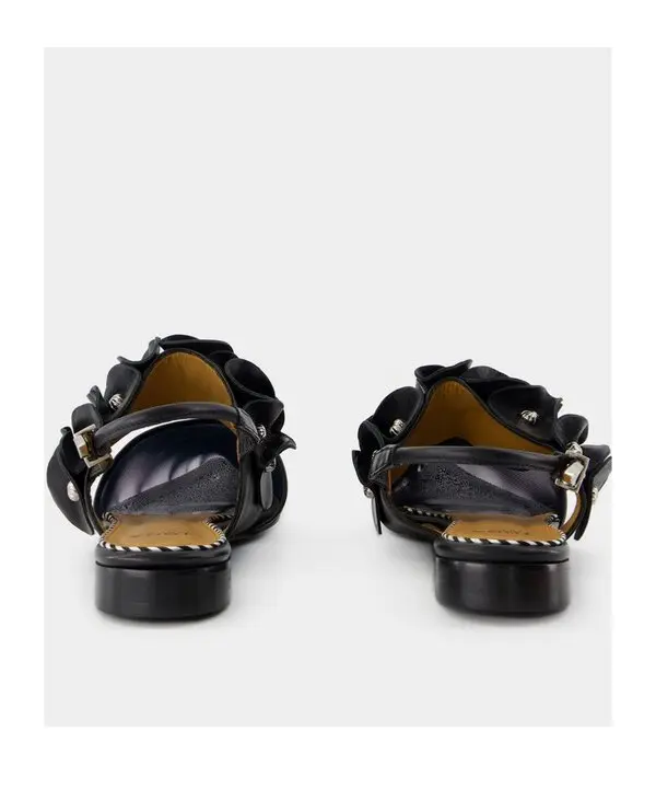 Toga Floral Embellished Pointed Toe Slingback Sandals