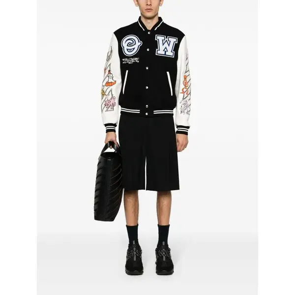 Off-White Logic Patch" Varsity Jacket