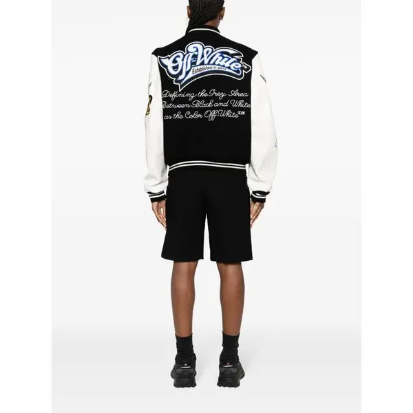 Off-White Logic Patch" Varsity Jacket