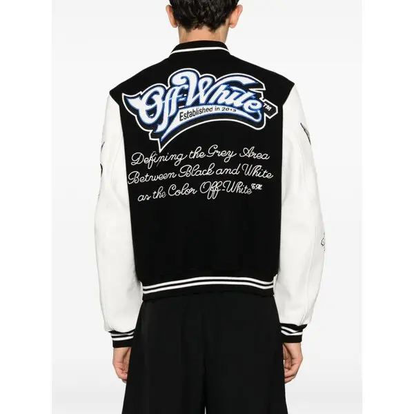 Off-White Logic Patch" Varsity Jacket