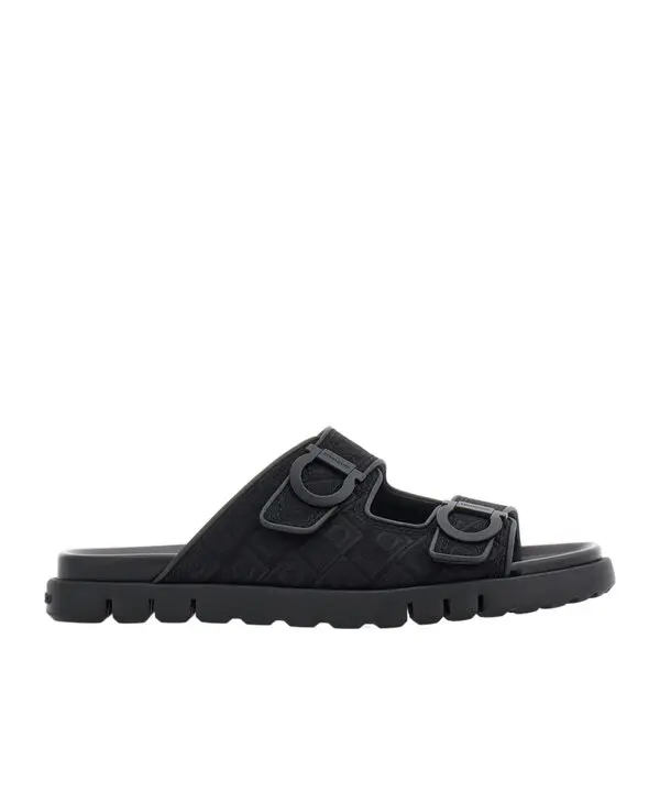 FERRAGAMO Gancini Jacquard Slides