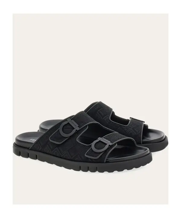 FERRAGAMO Gancini Jacquard Slides
