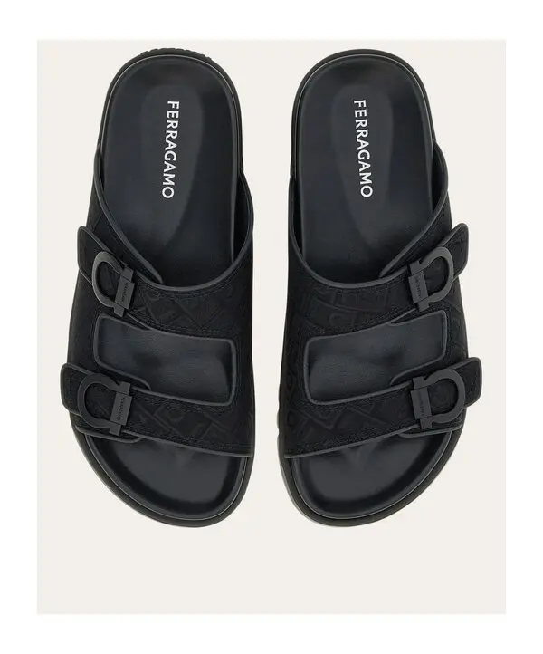 FERRAGAMO Gancini Jacquard Slides