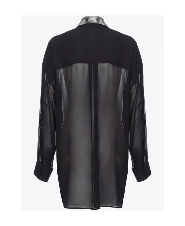 Pinko Sheer Embellished Long-sleeve Shirt