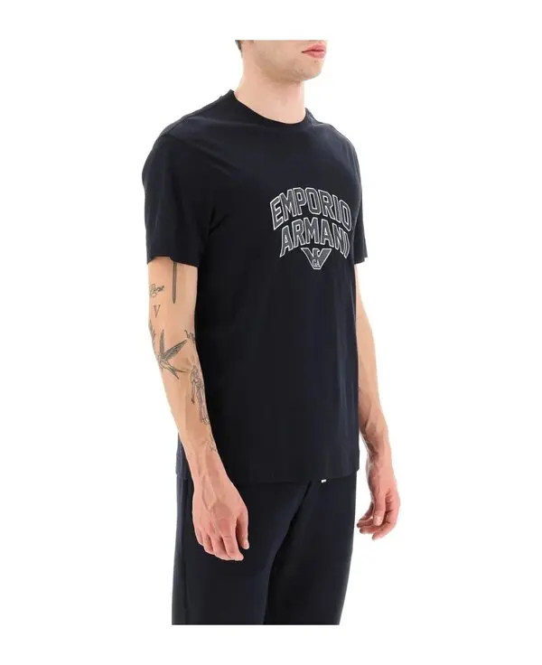 Emporio Armani Logo-print Lyocell-cotton T-shirt