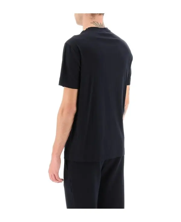 Emporio Armani Logo-print Lyocell-cotton T-shirt