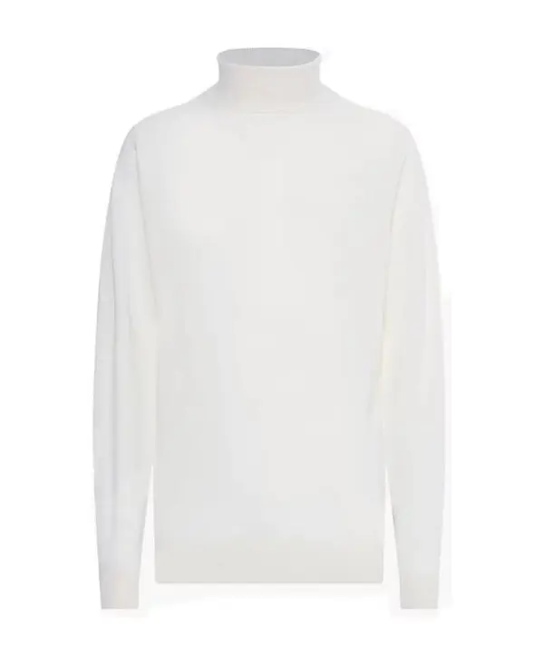 Calvin Klein High-necked Wool Sweater - White