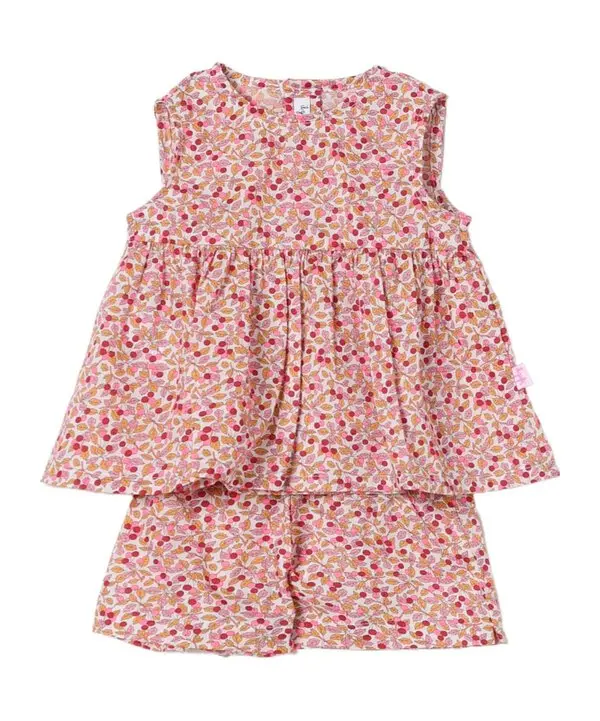 IL GUFO Floral Print Sleeveless Top And Shorts Set - Pink