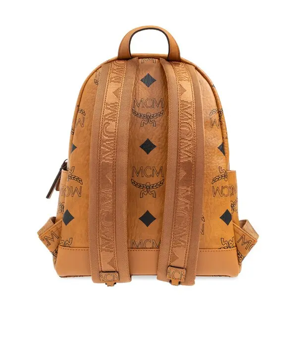 Mcm Small Stark Backpack With Logo Print