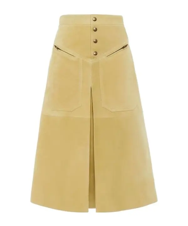 Chloé Suede Knee-length Skirt With Gold Hardware