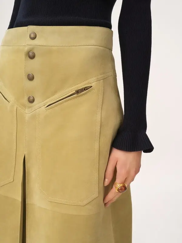 Chloé Suede Knee-length Skirt With Gold Hardware