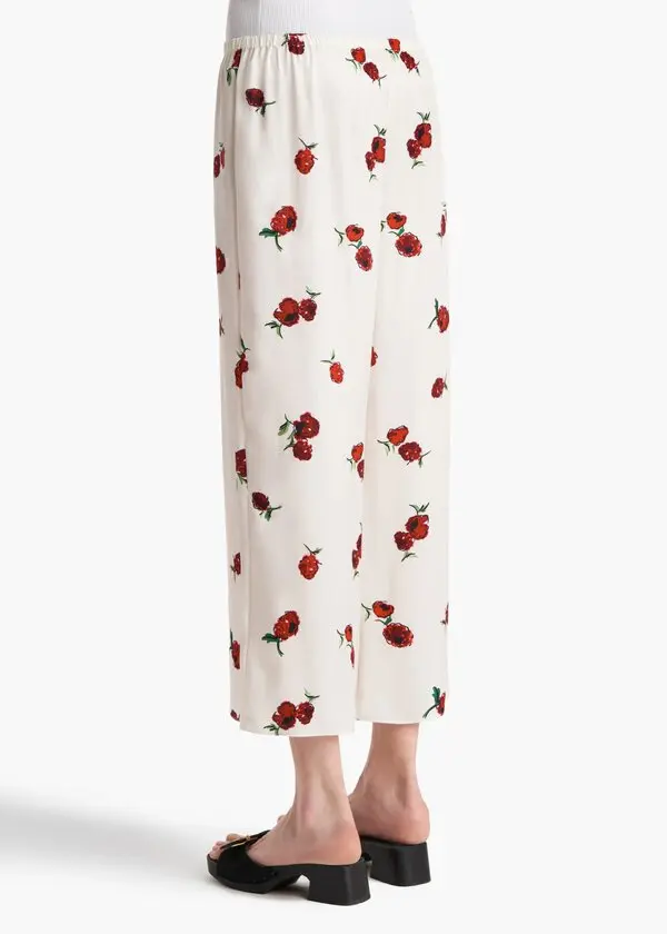 Khaite Mindy Pants With Raspberry Print - Cream Raspberry Print