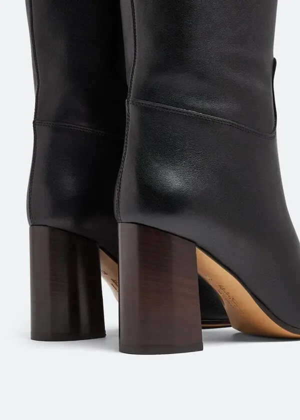 FERRAGAMO Gancini Buckled Knee-high Boots - Black