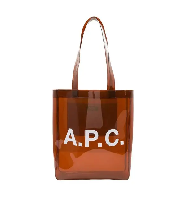 A.p.c. Lou Logo Printed Tote Bag - Dark Chestnut Brown