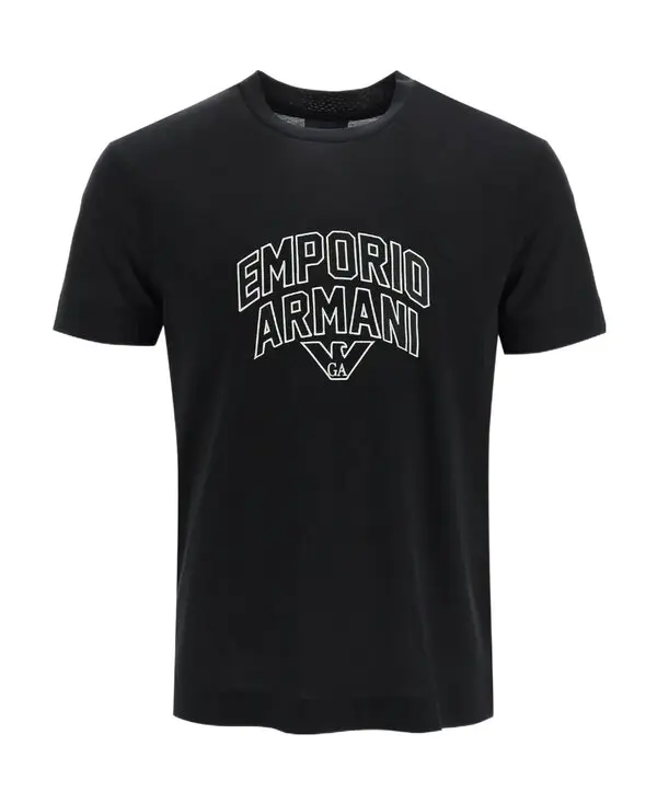 Emporio Armani Logo-print Lyocell-cotton T-shirt