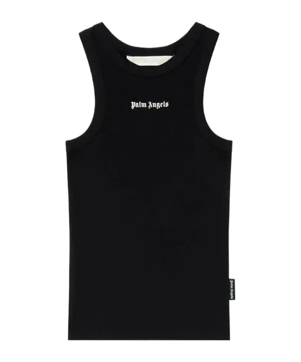 Palm Angels Ribbed Logo Tank Top