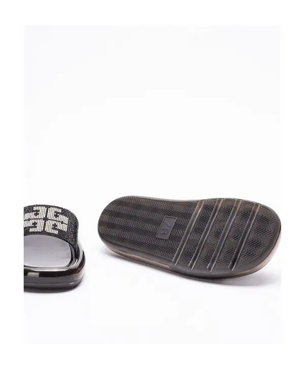 Tory Burch Embellished Logo Slip-on Sandals - Black