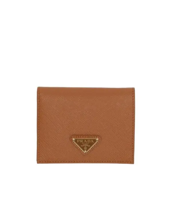 Prada Small Saffiano-leather Wallet - Brown