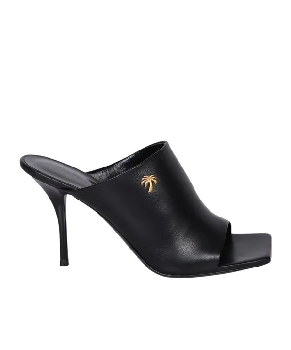 Palm Angels Palm Plaque Slip-on Mules - Black