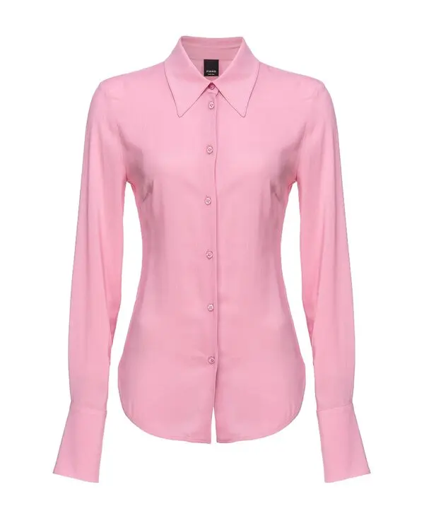 Pinko Spread Collar Long Sleeve Shirt - Pink