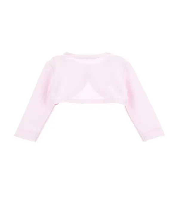 Monnalisa Rhinestone-logo Cropped Cardigan - Pink