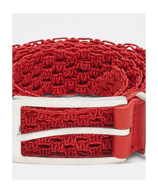 Bottega Veneta Woven Belt With Metal Buckle