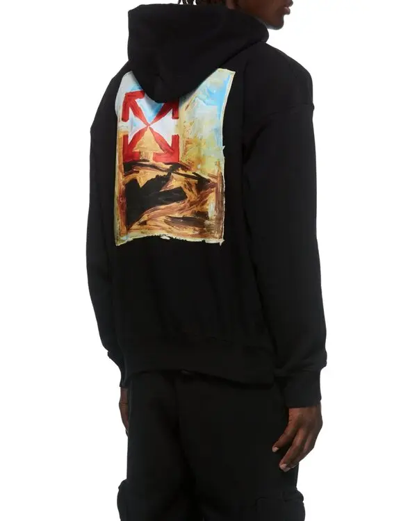 Off-White Logo-print Arrow Painterly-print Hoodie