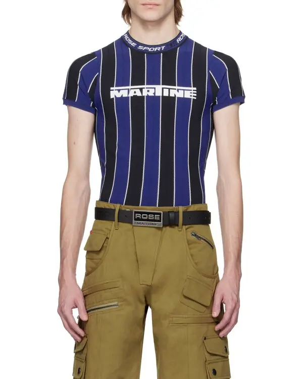 Martine Rose Logo Tight T-shirt - Blue