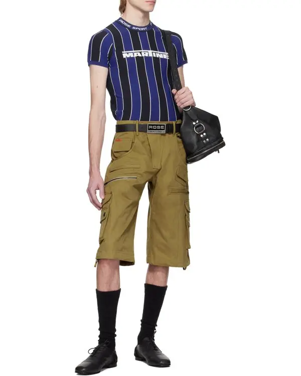 Martine Rose Logo Tight T-shirt - Blue