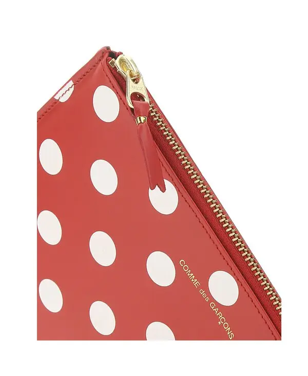 Comme Des Garçons Polka Dot Leather Clutch - Brown