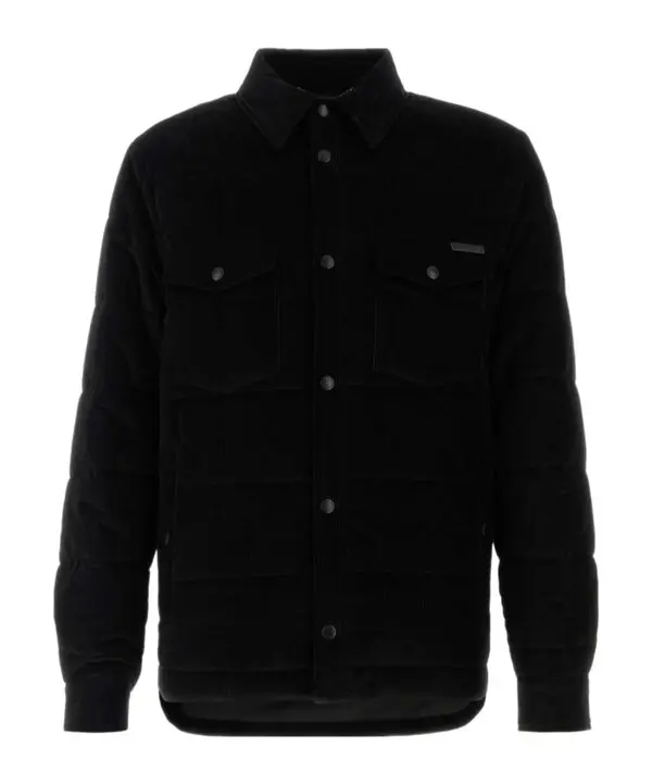 Dolce & Gabbana Logo Patch Padded Corduroy Jacket