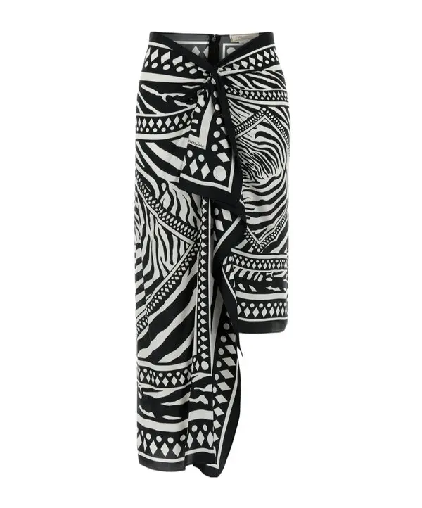 Blumarine Asymmetrical Foulard-print Skirt