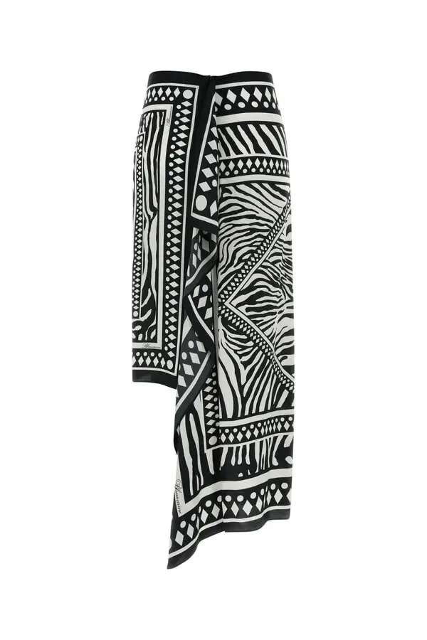 Blumarine Asymmetrical Foulard-print Skirt