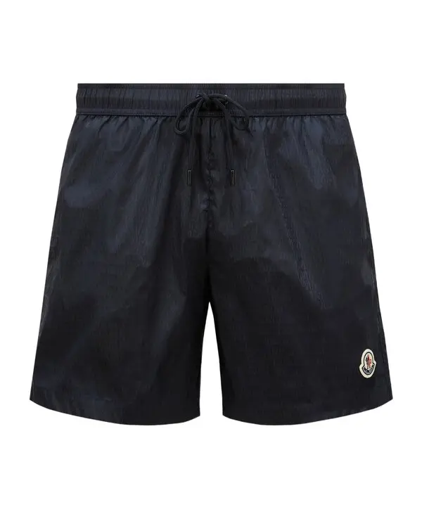 Moncler Monogram Jacquard Swim Shorts - Dark Blue
