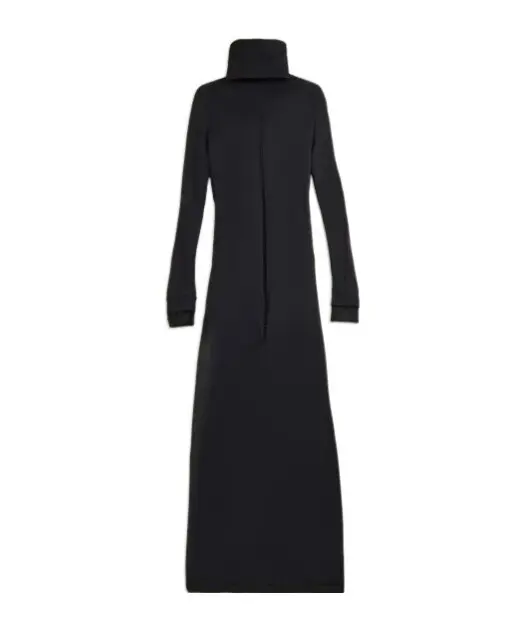 Y3 Mesh Insert Turtleneck Maxi Dress