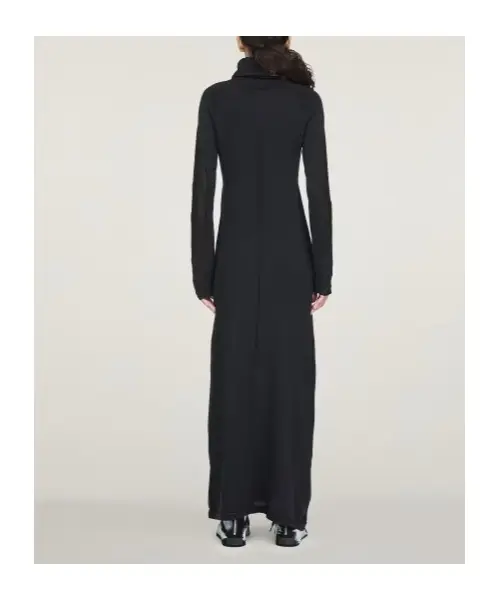 Y3 Mesh Insert Turtleneck Maxi Dress