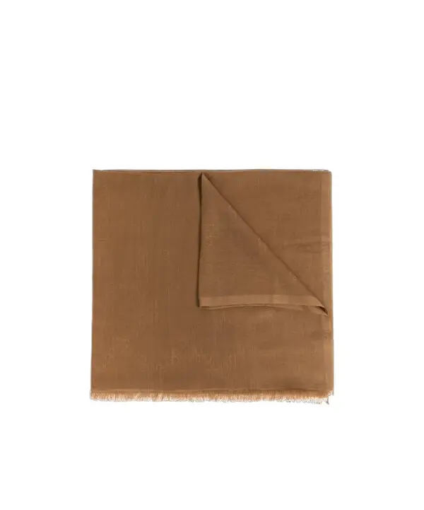 FERRAGAMO Short Fringed Scarf - Brown