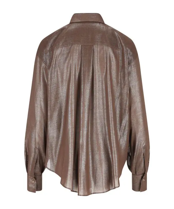 Brunello Cucinelli Metallic-effect Long-sleeve Shirt