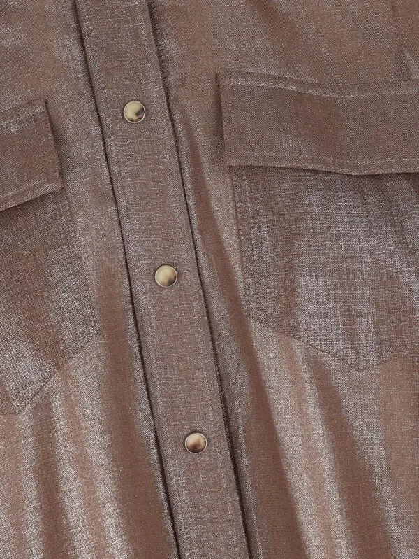 Brunello Cucinelli Metallic-effect Long-sleeve Shirt