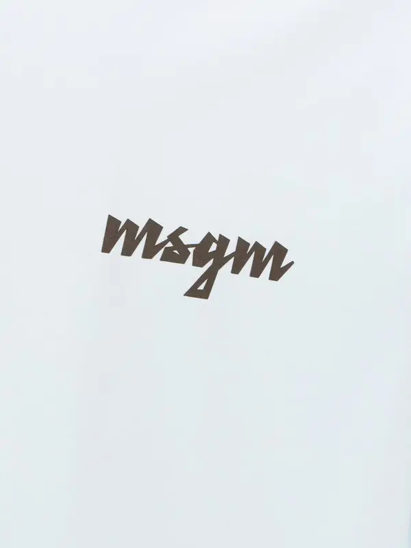 MSGM Logo Printed Crewneck T-shirt - White