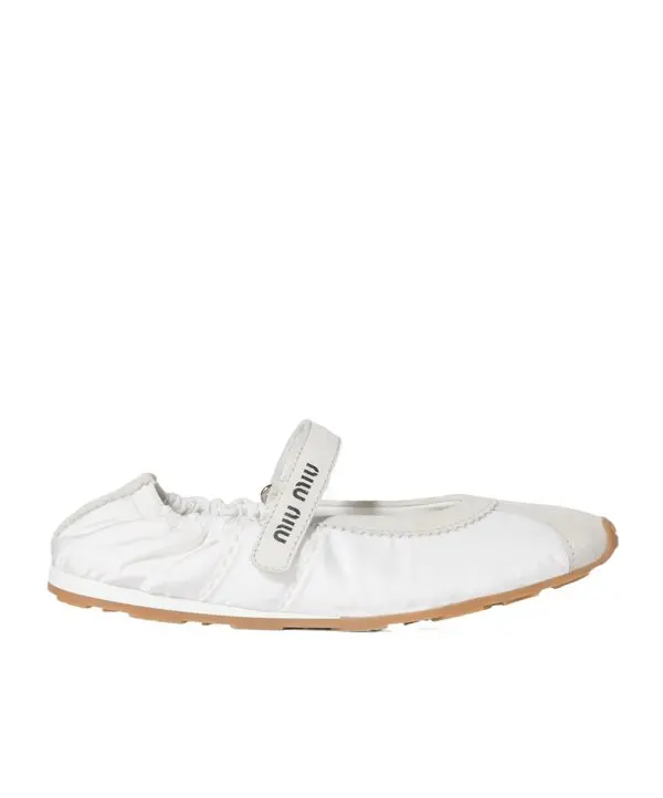 Miu Miu Round Toe Strap Ballet Flats