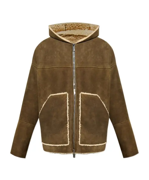 Dsquared2 Zip-up Hooded Leather Coat