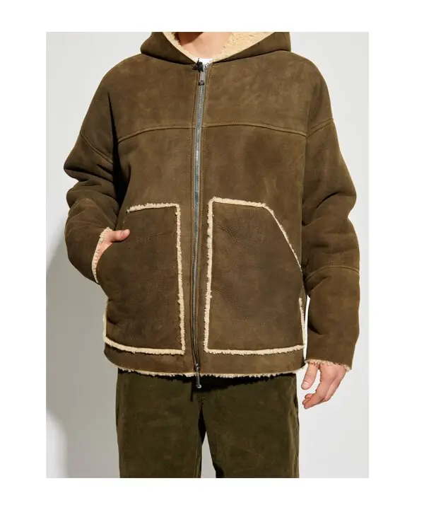 Dsquared2 Zip-up Hooded Leather Coat