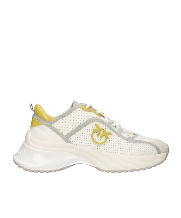 Pinko Logo Patch Lace-up Sneakers - White