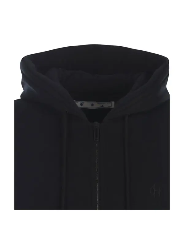 Off-White Logo Embroidered Zip-up Hoodie