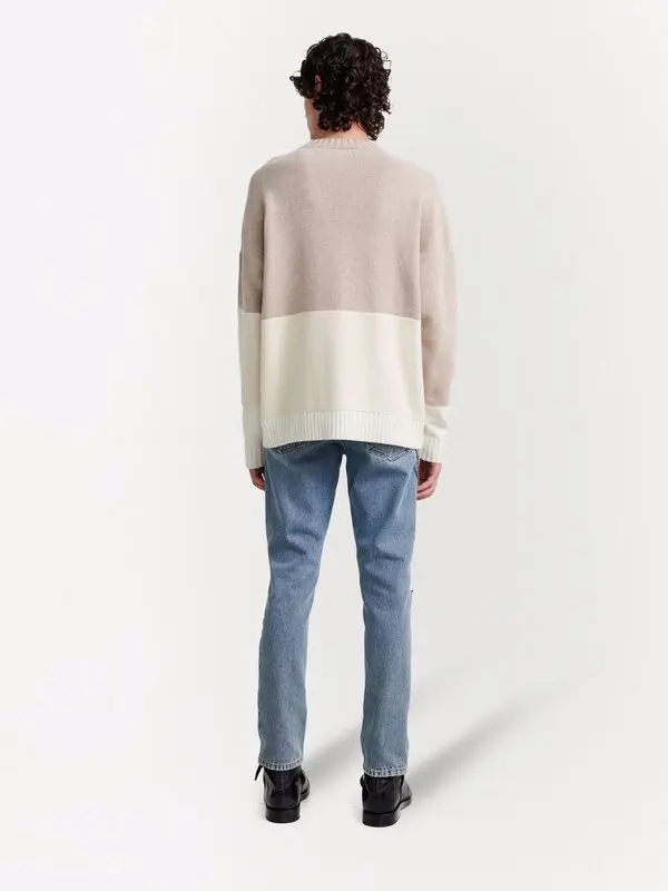 Off-White Colour-block Knitted Jumper - Nude
